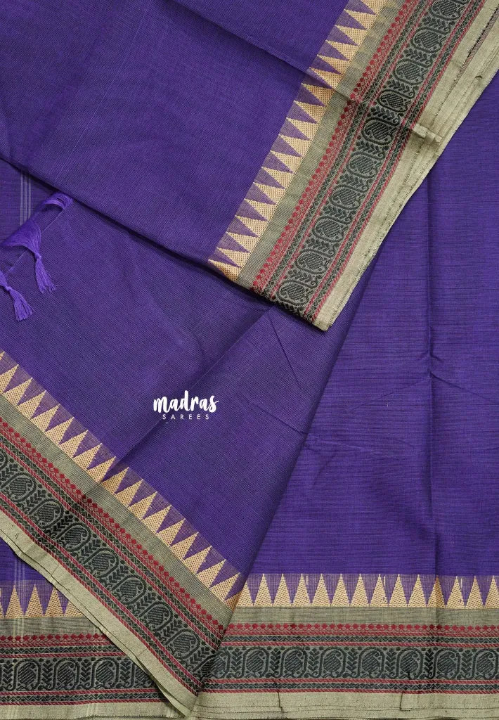 Lavender Purple - Karthigai silk cotton thread weaving mango and templ ...
