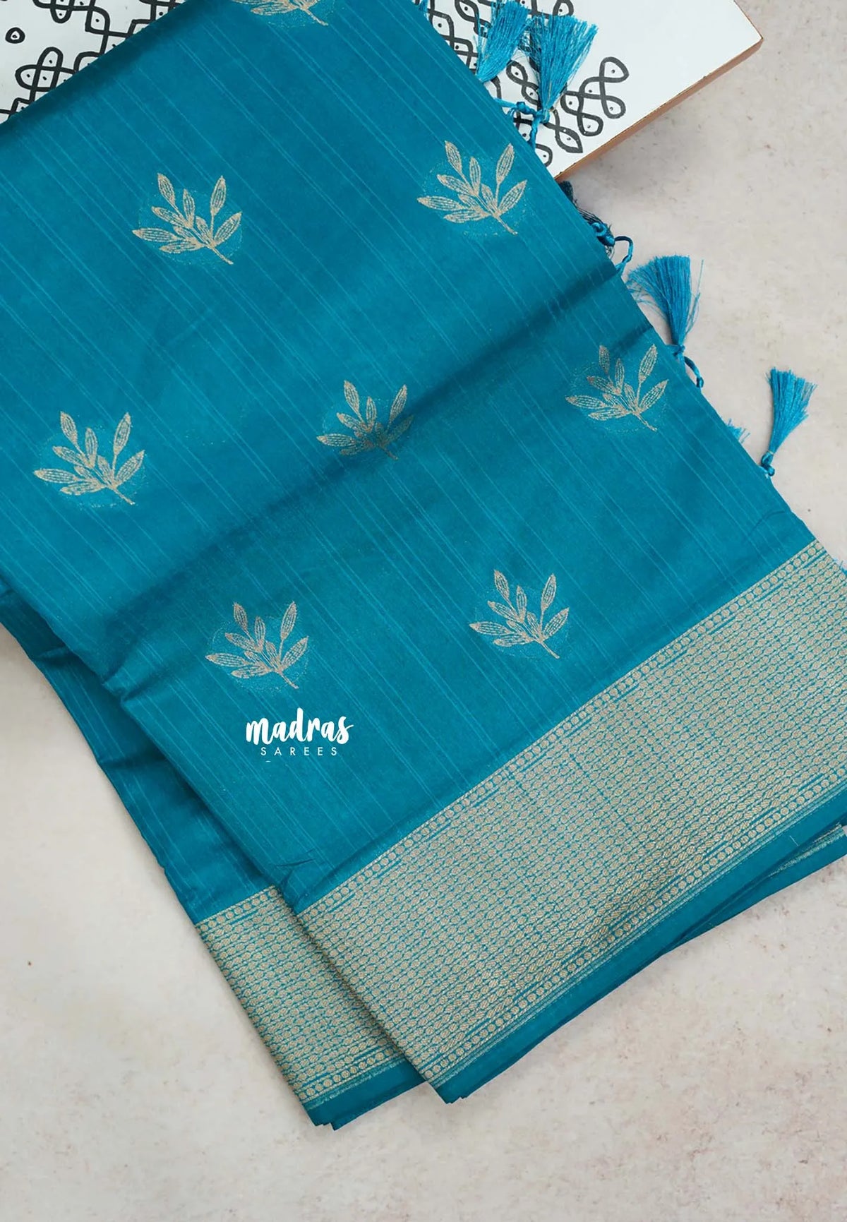 Teal Blue - Raaga - Raw Mango Tussar Silk with Trendy buttas and Getti ...