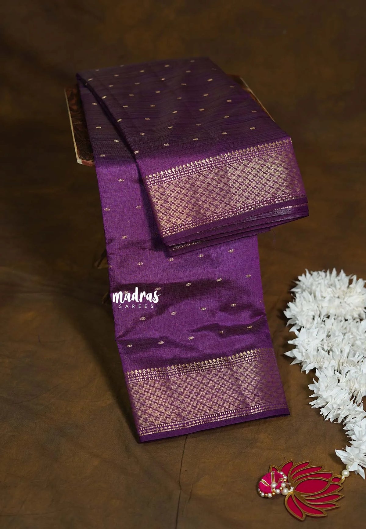 Dual Shade Royal Purple - Raaga premium semi tussar zari border with b ...