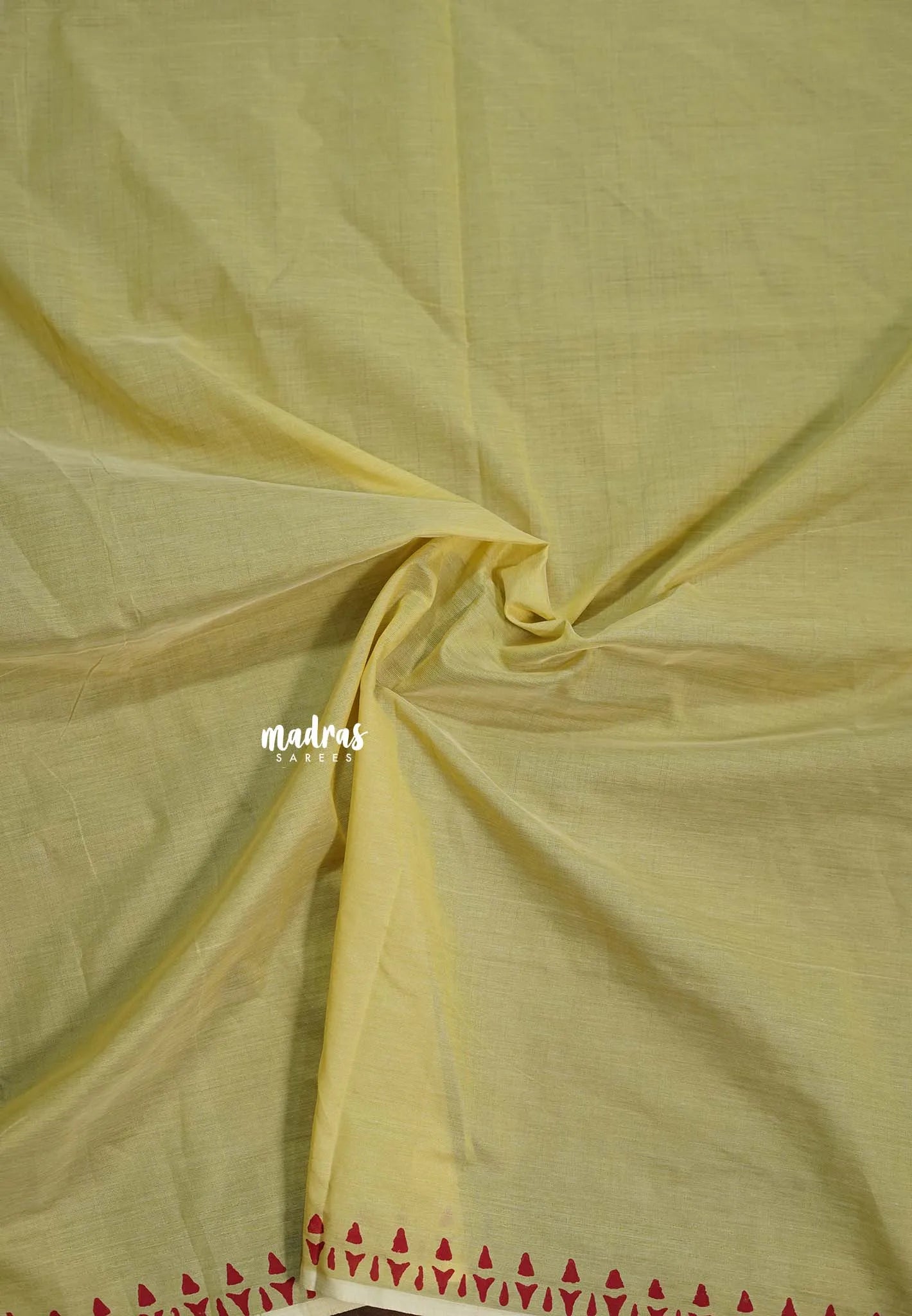 Butter Yellow - Sowmiya - Bamboo Cotton with Handblock Checks in Borde ...